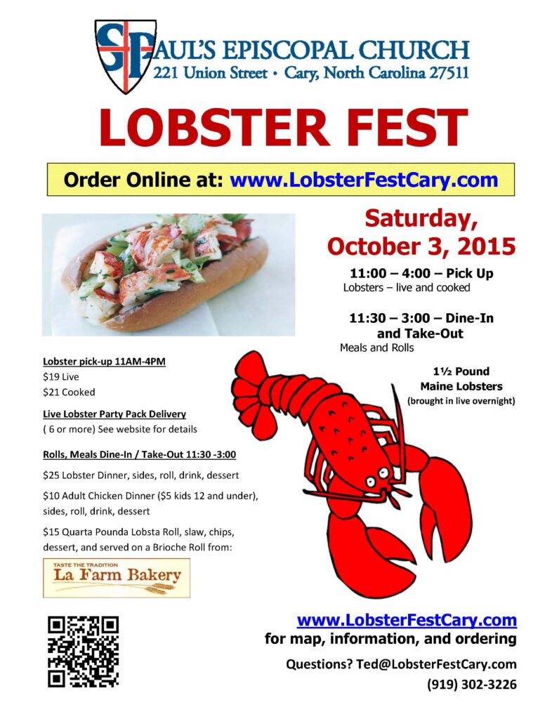 Lobster Fest Flyers and Business Cards – St. Paul's Episcopal Church